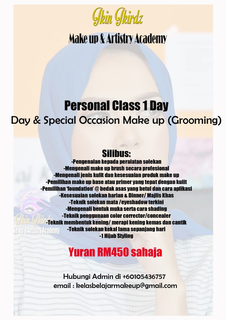 personal solekan asas basic make up grooming class | Kelas Belajar ...